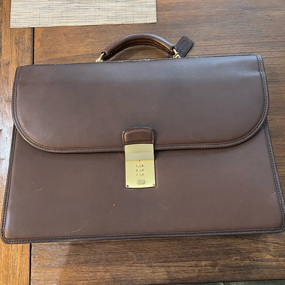Coach | Bags | Coach Vintage Leather Diplomat Briefcase British Tan ...